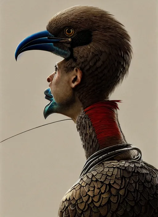 rpg! profile! portrait of bird warrior on white | Stable Diffusion ...