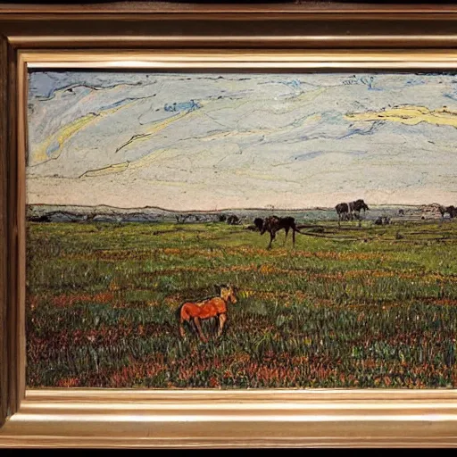 in intricate drawing of a beautiful prairie landscape | Stable ...