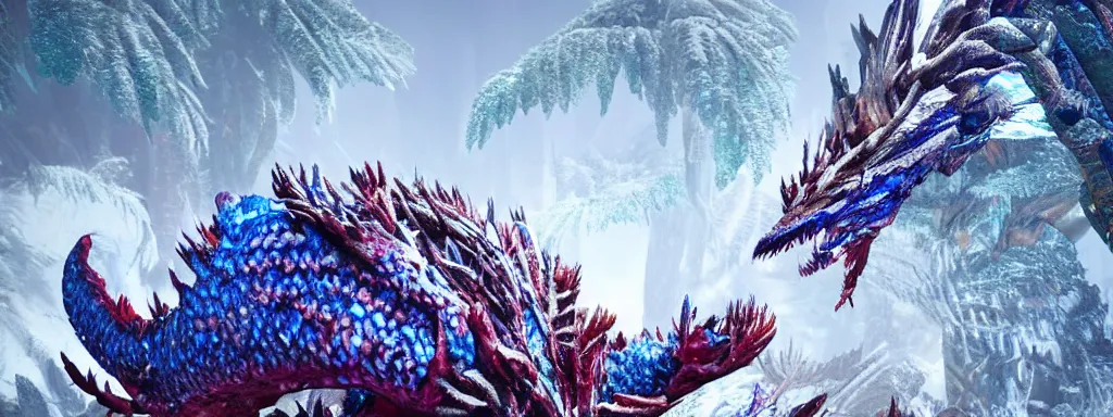 large sabretooth wyvern with shiny blue fish scales | Stable Diffusion ...