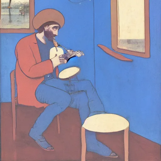 the musician moby melville eating blueberries in a | Stable Diffusion ...