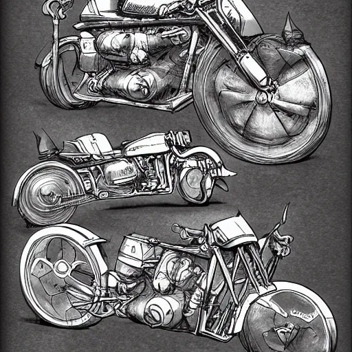 dungeons and dragons motorcycle, concept art, players | Stable Diffusion