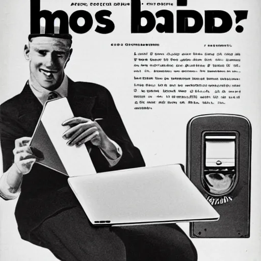 magazine advertisement for a macbook, 1942 | Stable Diffusion | OpenArt