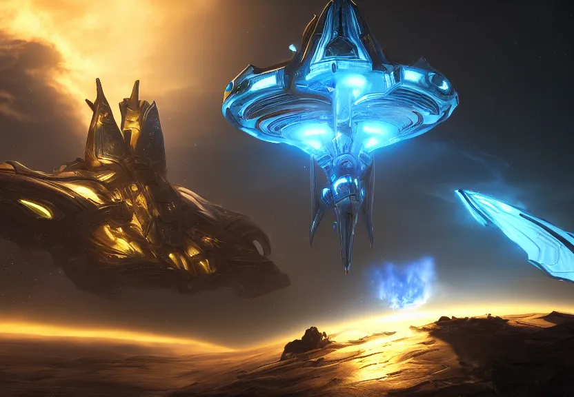 protoss spaceship beautiful art uhd 4 k, artstation, | Stable Diffusion ...