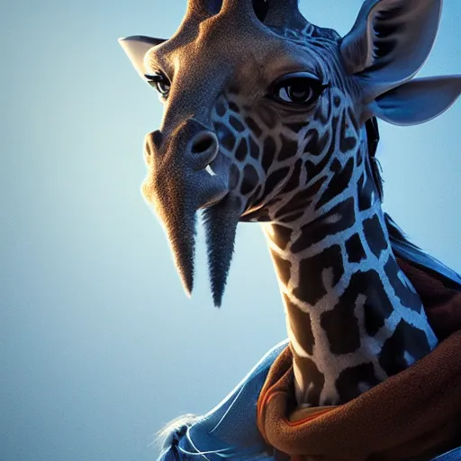 a highly detailed portrait of a humanoid giraffe in a | Stable ...