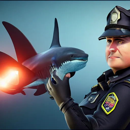 humanoid shark police officer, octane render, 8 k | Stable Diffusion ...