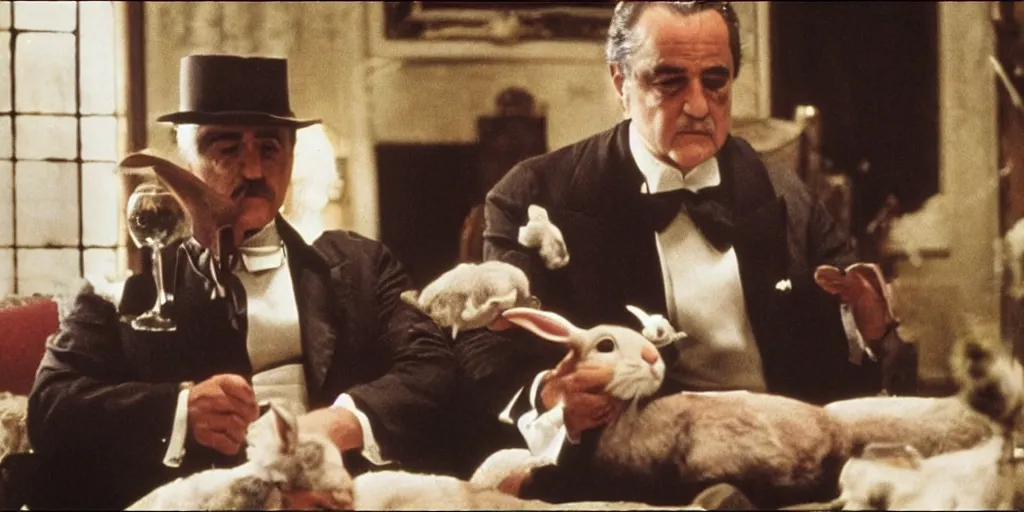 a rabbit as vito corleone in the movie the godfather, | Stable ...