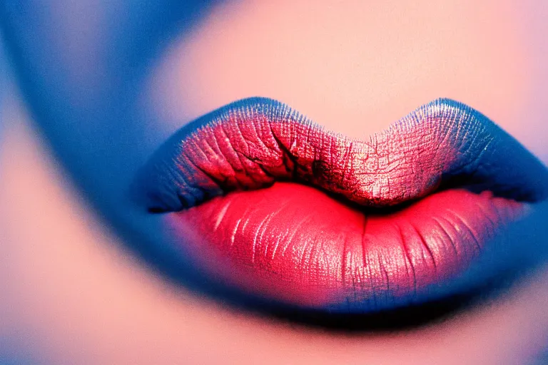 film photography, minimalism, lips with smeared | Stable Diffusion