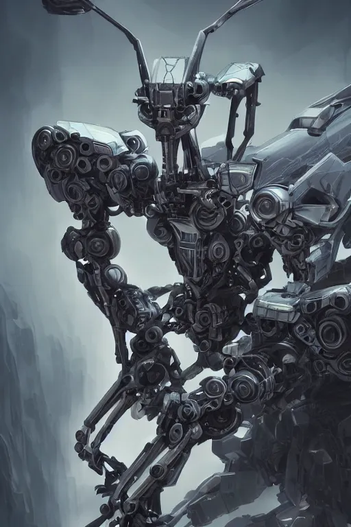 mechanical praying mantis mech portrait by akira | Stable Diffusion ...