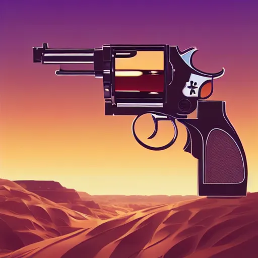 funny revolver in the desert, smooth face, centered | Stable Diffusion ...