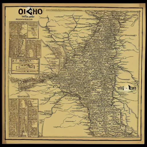 a map of ohio, inspired by j. r. r. tolkien fantasy | Stable Diffusion ...