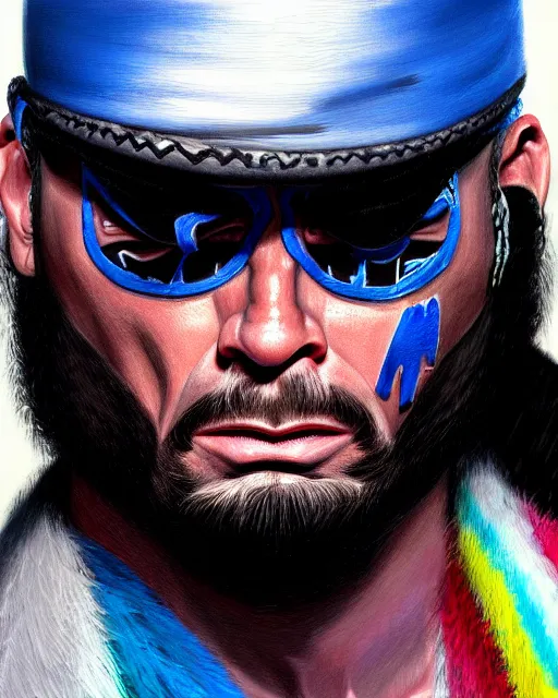realistic painting of randy macho man savage, crying | Stable Diffusion ...