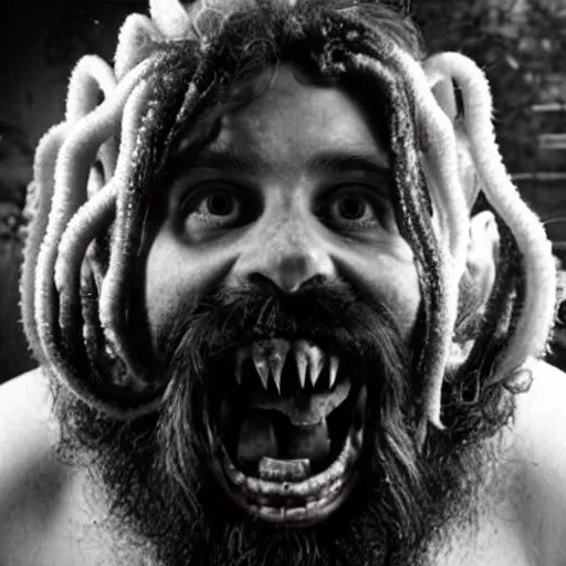 bearded man with living teeth and tentacles in the | Stable Diffusion ...