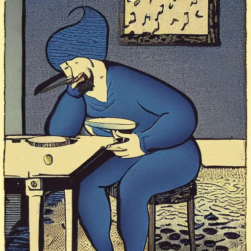 the musician moby melville eating blueberries in a | Stable Diffusion ...