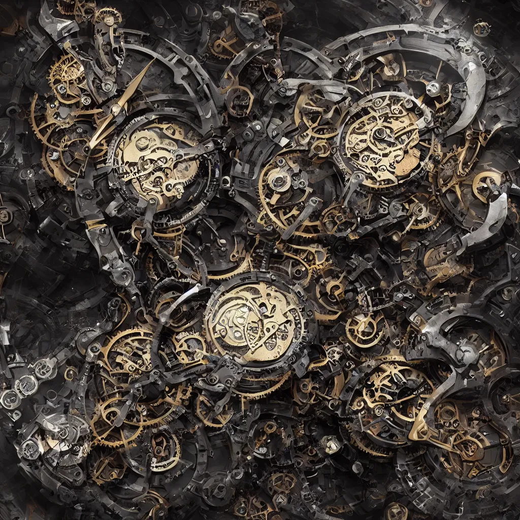 a steampunk style mechanical wrist watch by greg | Stable Diffusion ...