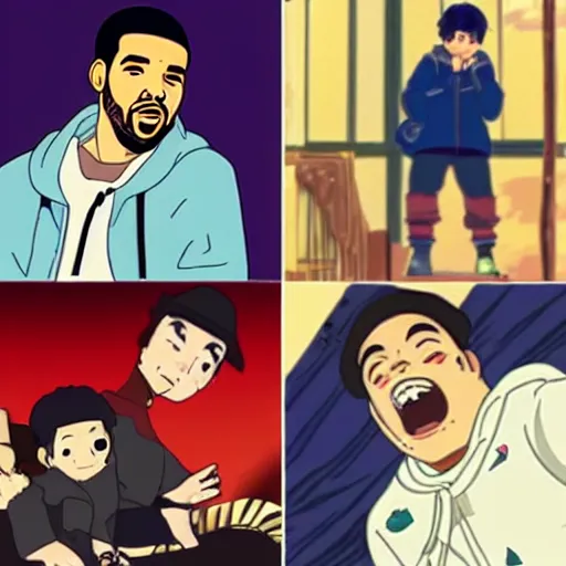 rapper drake, in the style of studio ghibli, studio | Stable Diffusion