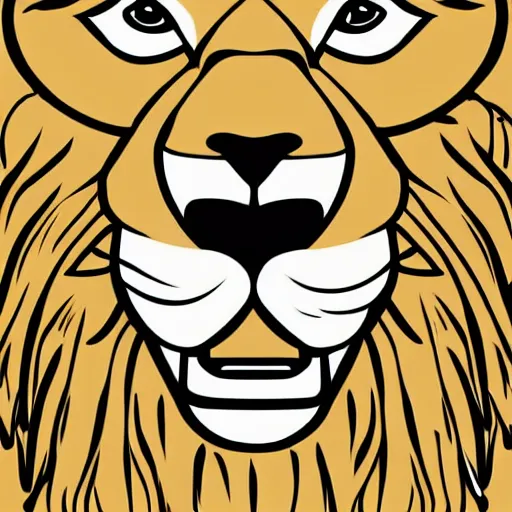 Lion with a sympathetic and expressive face, round and | Stable ...