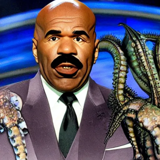 steve harvey as an alien hosting family feud, by h. r | Stable ...