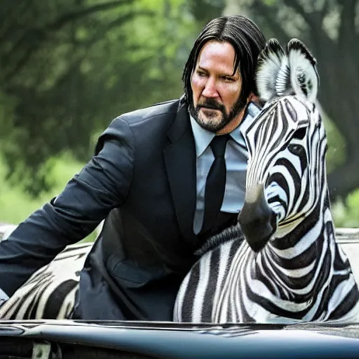 john wick riding a zebra | Stable Diffusion | OpenArt