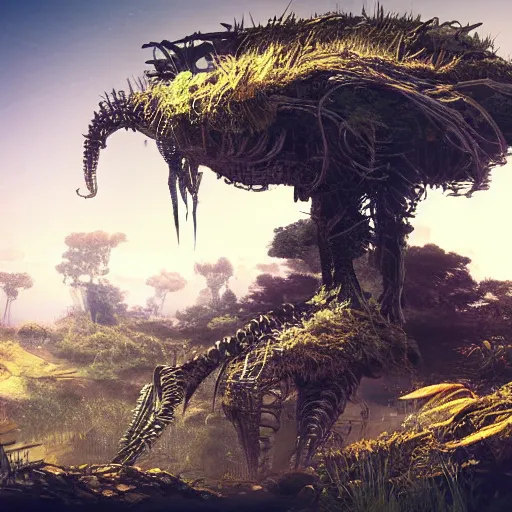overgrown alien organic skyline cryengine render by | Stable Diffusion