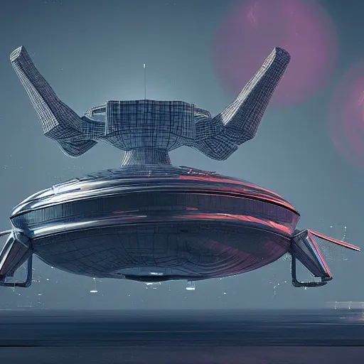 retrofuturistic alien mothership, 3 d render, octane, | Stable ...