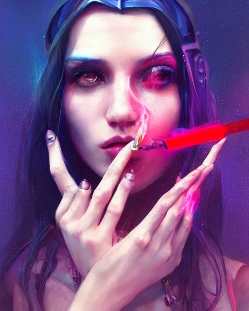 portrait of a brunette cyberpunk hippie smoking | | Stable Diffusion ...