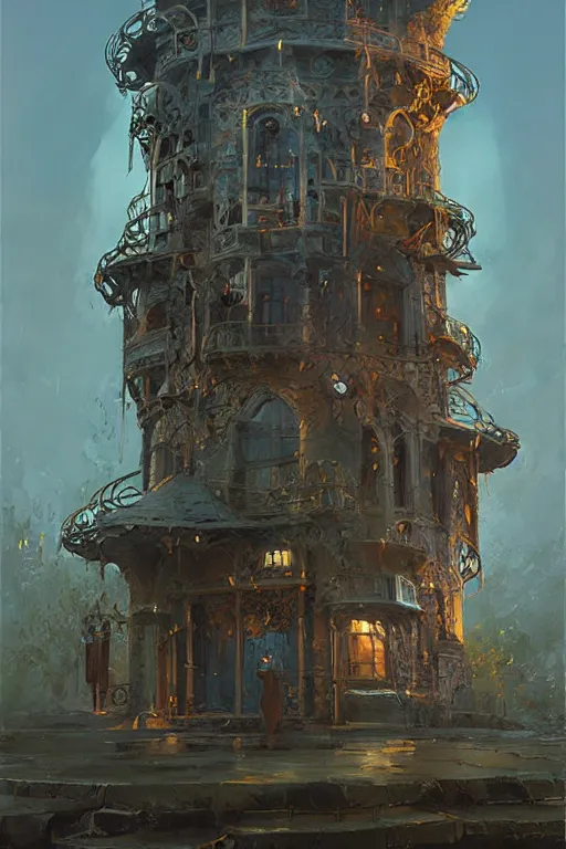 a highly detailed magical wizard's tower, elegant, | Stable Diffusion