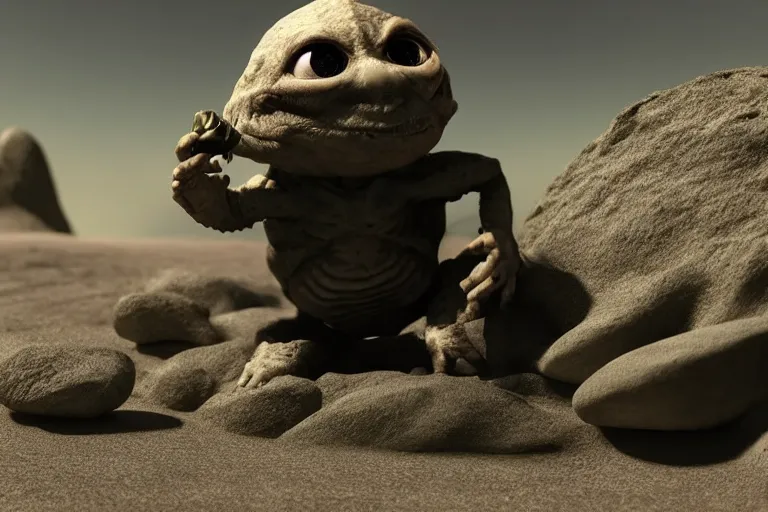 vfx movie scene closeup adorable little baby alien | Stable Diffusion ...