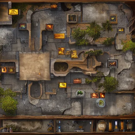 D&D tabletop game map of tavern interior from | Stable Diffusion