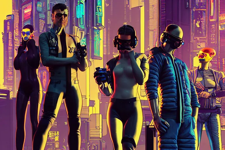 cyberpunk heist crew. portrait by stonehouse and | Stable Diffusion ...