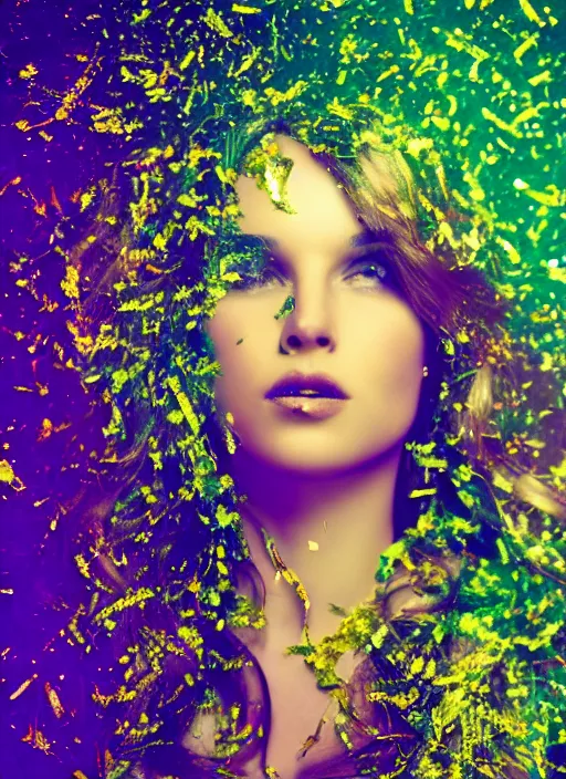 a dramatic lighting photo of a beautiful young woman | Stable Diffusion