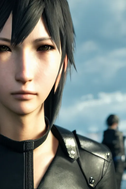 a beautiful female guard from final fantasy xv shyly | Stable Diffusion ...