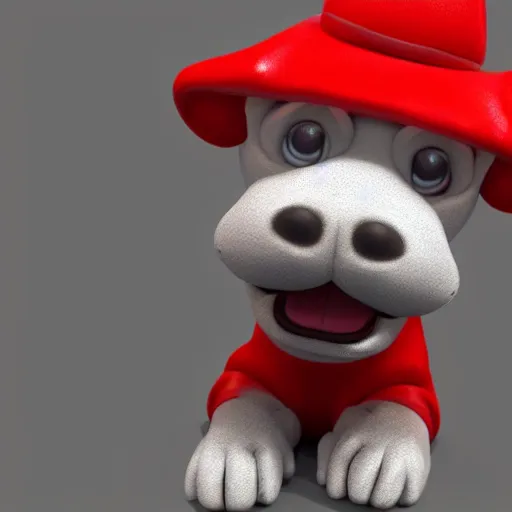 a cartoon dog with a red and yellow hat, an ambient | Stable Diffusion ...