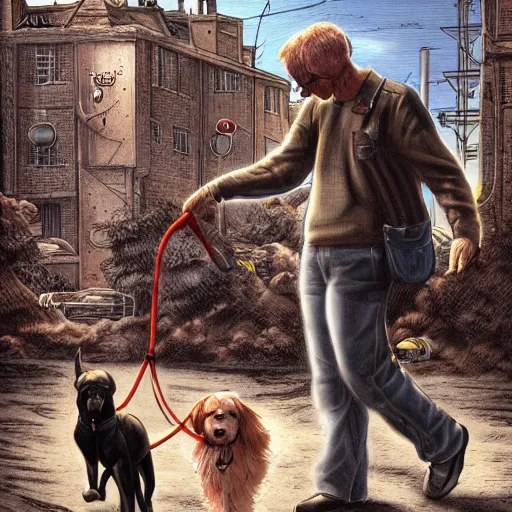 comic illustration of a world where dogs are humans | Stable Diffusion ...