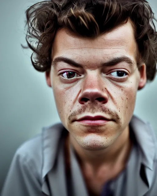 portrait of harry styles, sickly and bald, photography | Stable ...