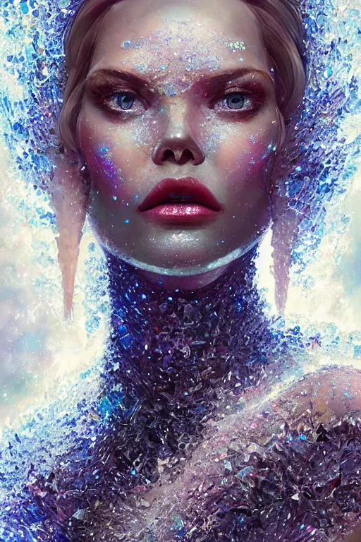 torso closeup model wearing crystallized dress, | Stable Diffusion | OpenArt