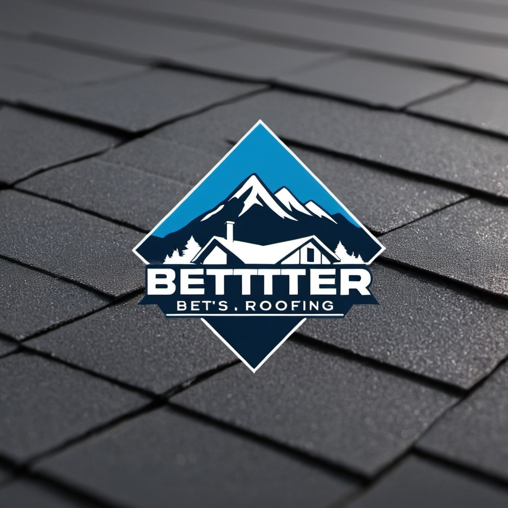 Logo for "Bob's Better Roofing", prominent realistic...