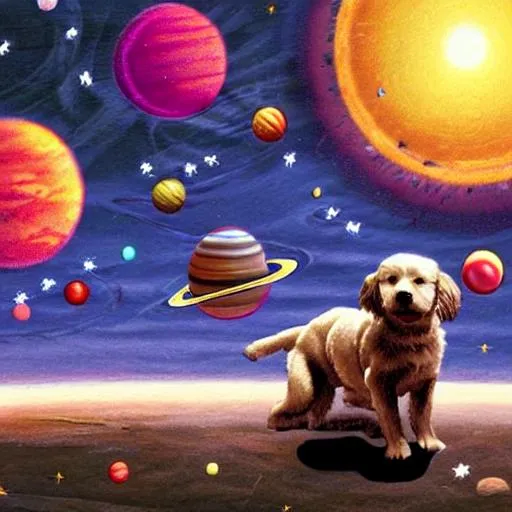 A dog in space | OpenArt