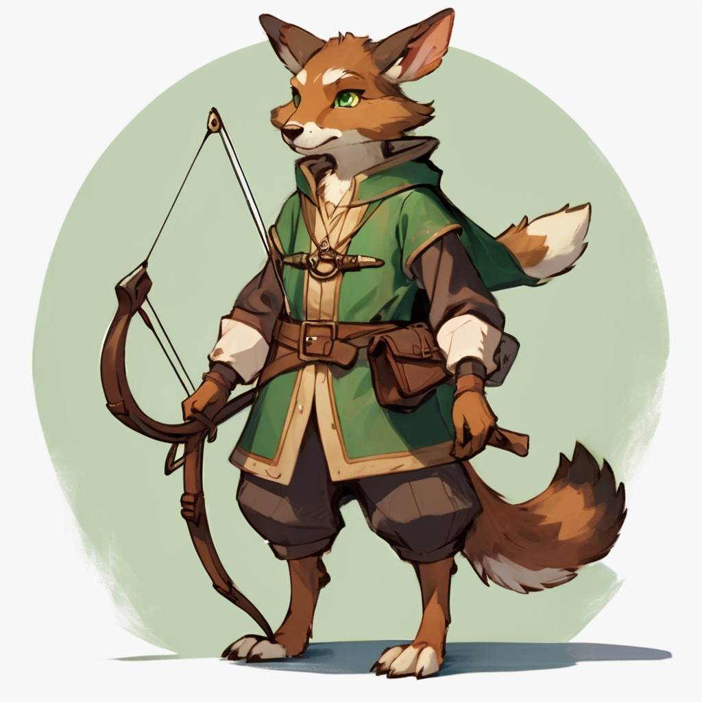 Short tow legged two handed long and flat eared with...