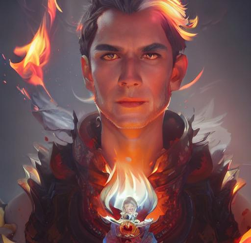 character concept art of a fire warlock, key visual,... | OpenArt