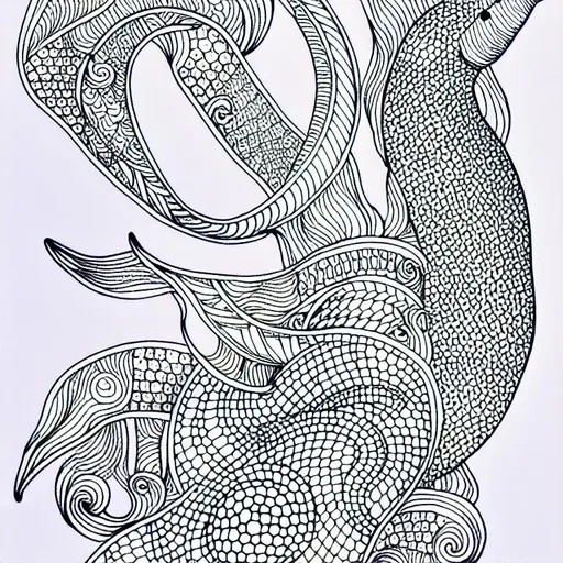 dolphins jumping out of water zentangle, beautiful c... | OpenArt