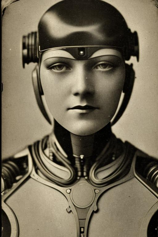 Portrait photo of a beautiful female cyborg from 192... | OpenArt