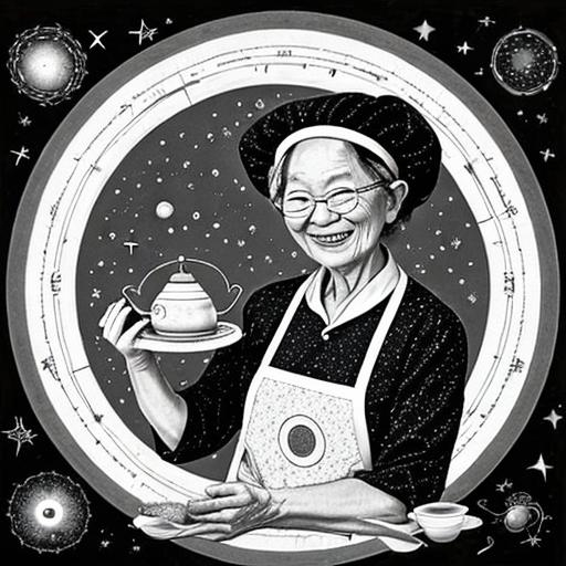 A celestial granny cook, by Sophia Chen, wearing a... | OpenArt