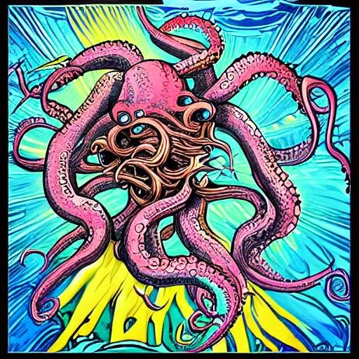 highly detailed graphitti, Cthulhu, triton, fighting... | OpenArt