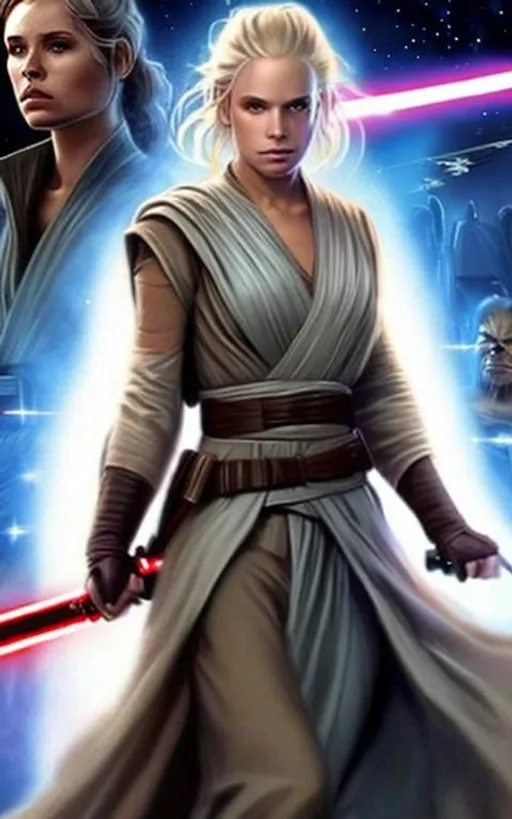Star Wars Jedi Knight Beautiful Blonde Hair Busty Da