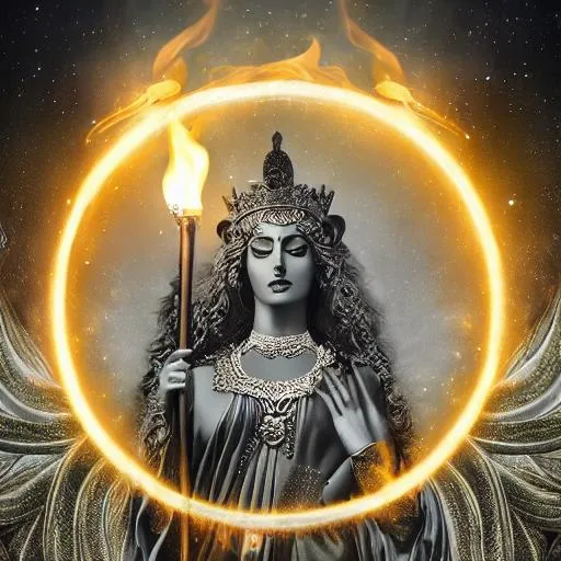 goddess, underworld, divine, deity, black, silver, c... | OpenArt