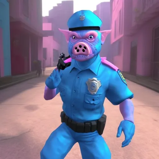 Zombie humanoid pig-police in full uniforms. | OpenArt