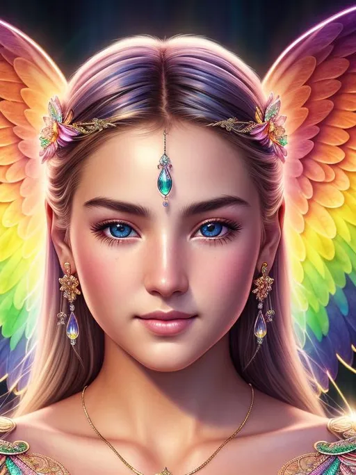 intricate portrait of angel Lady in the universe, Fe... | OpenArt