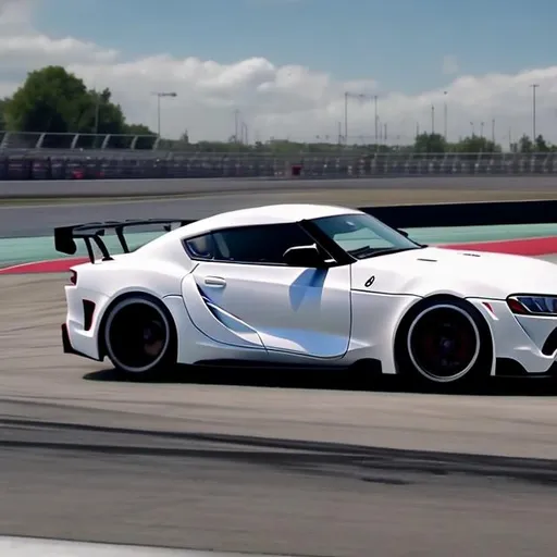 Supra drifting on the racetrack,hd realistic, outdoor,