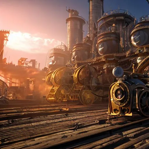 steampunk USA, UHD, HDR, 8K, RPG, UHD render, HDR r...