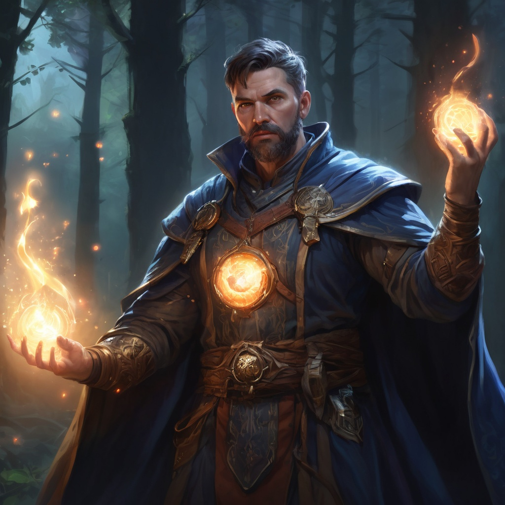 Male stocky heavy-set mature summoner with short-cut...